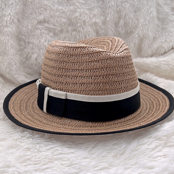 Halogen | Accessories | New Halogen Womens Adjustable Straw Hat Tan Black White Combo | Poshmark